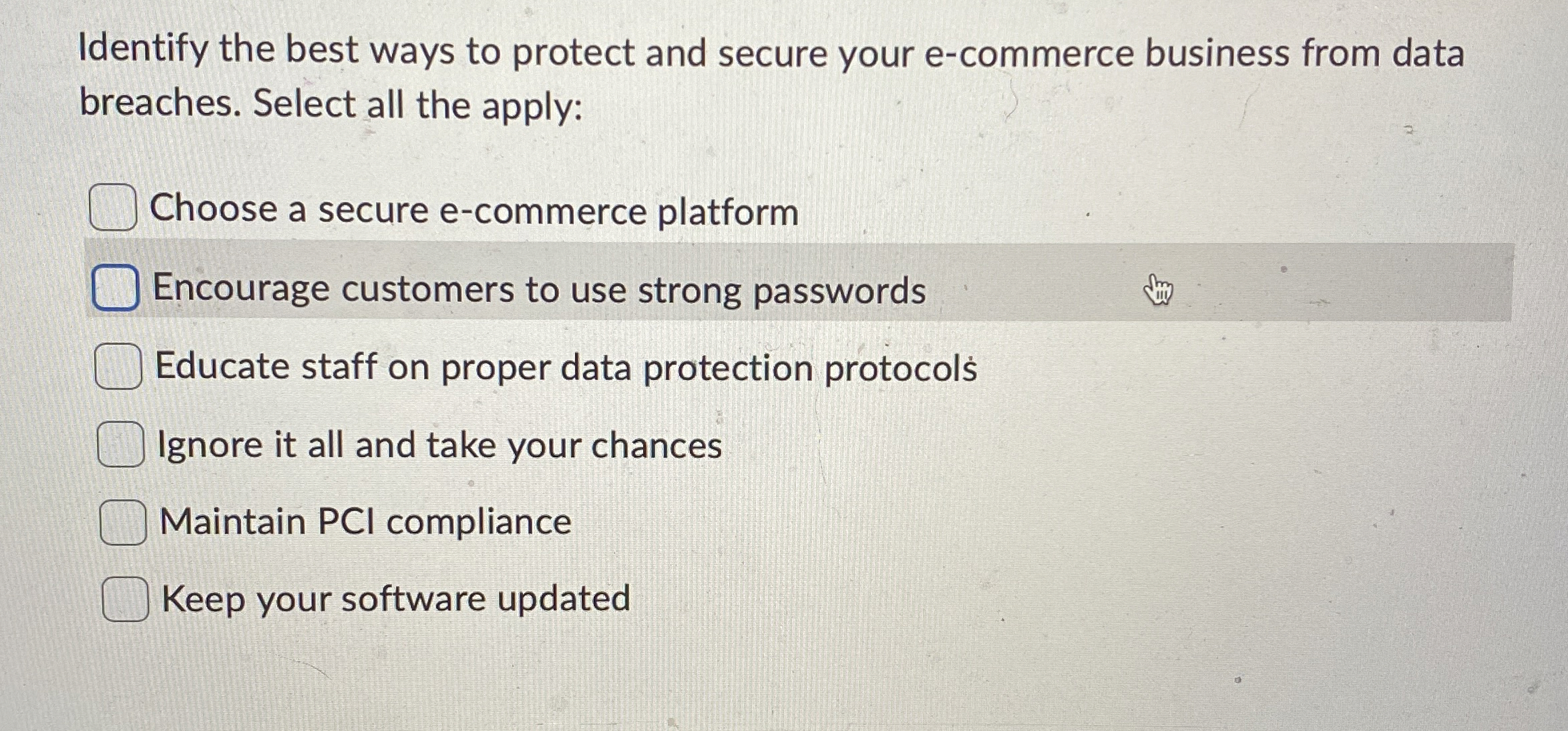 Solved Identify the best ways to protect and secure your | Chegg.com