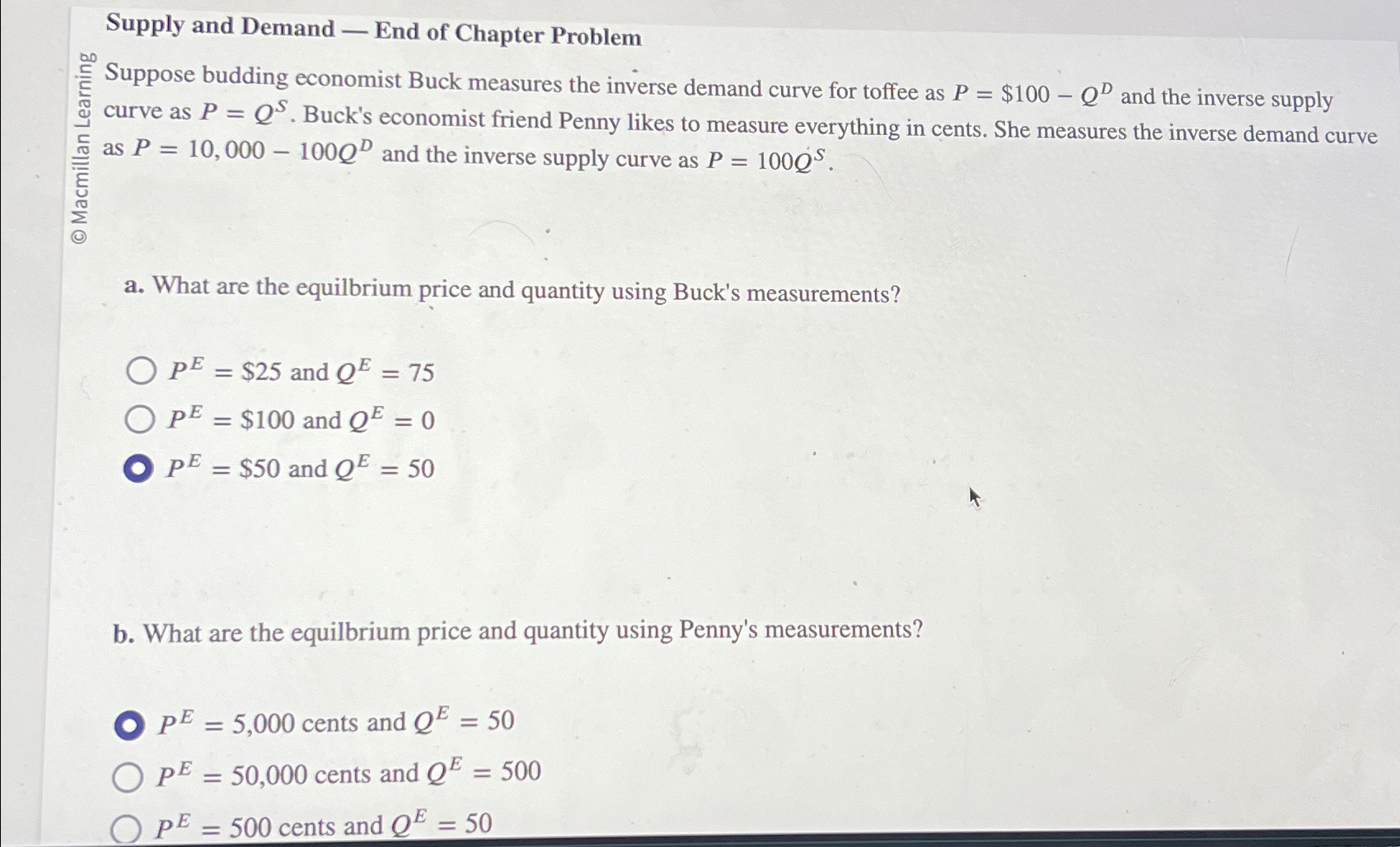 Solved Supply and Demand - ﻿End of Chapter ProblemSuppose | Chegg.com