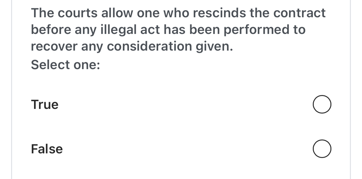 Solved The courts allow one who rescinds the contract before | Chegg.com