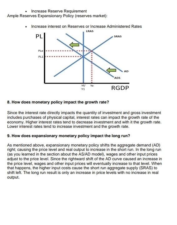 Solved Monetary Policy Tools 1. What is monetary policy? | Chegg.com