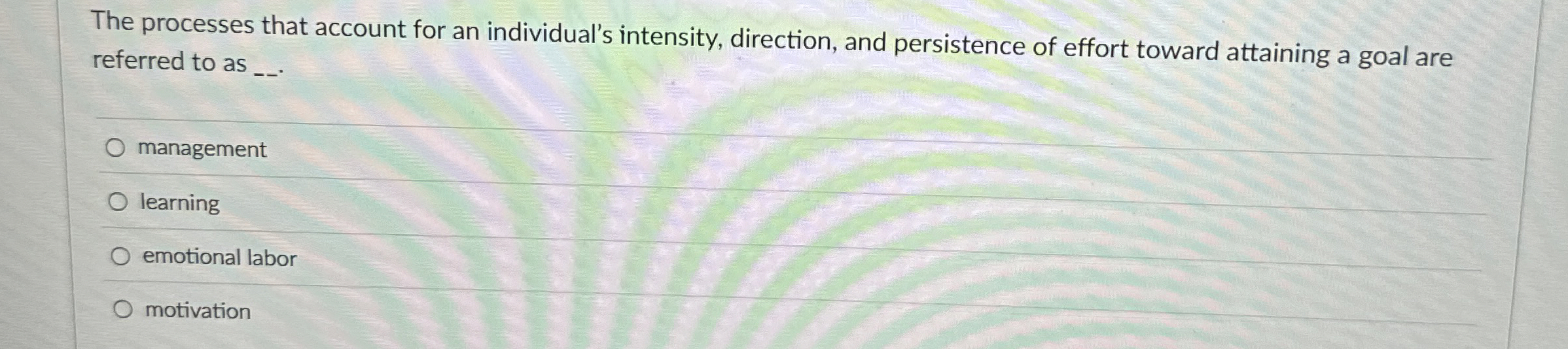 Solved The processes that account for an individual's | Chegg.com