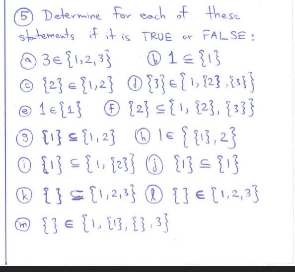 Solved (5) ﻿Determine for each of these statements if it is | Chegg.com