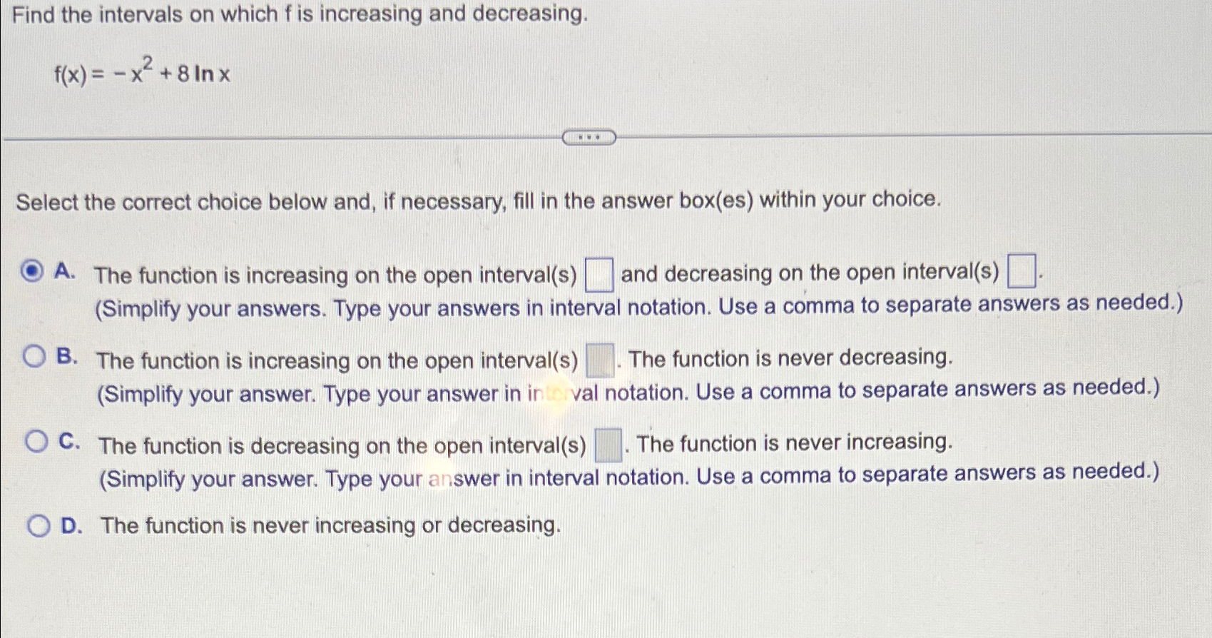 Solved Find the intervals on which f ﻿is increasing and | Chegg.com