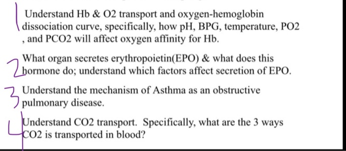 Solved Understand Hb & 02 transport and oxygen-hemoglobin | Chegg.com