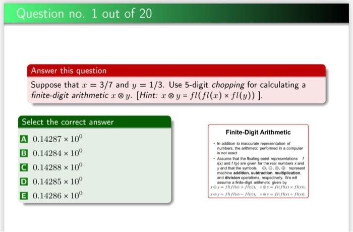 Solved Question no. 1 out of 20 Answer this question Suppose | Chegg.com