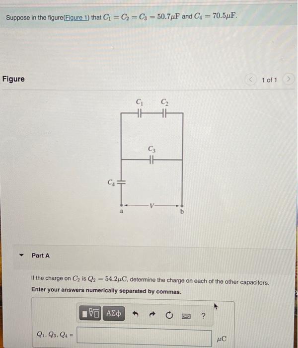 Solved Suppose in the figure(Figure 1) that C1=C2=C3=50.7μF | Chegg.com