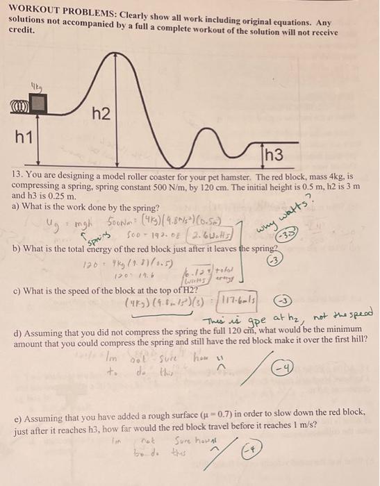 Solved WORKOUT PROBLEMS: Clearly show all work including | Chegg.com
