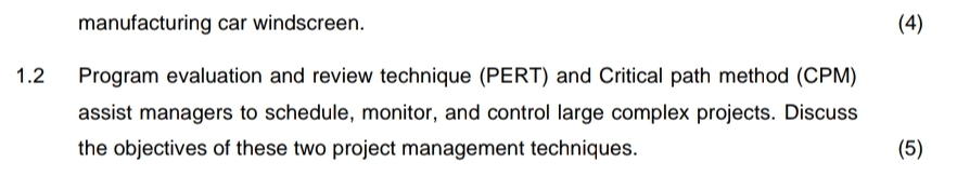 Solved manufacturing car windscreen.1.2 ﻿Program evaluation | Chegg.com