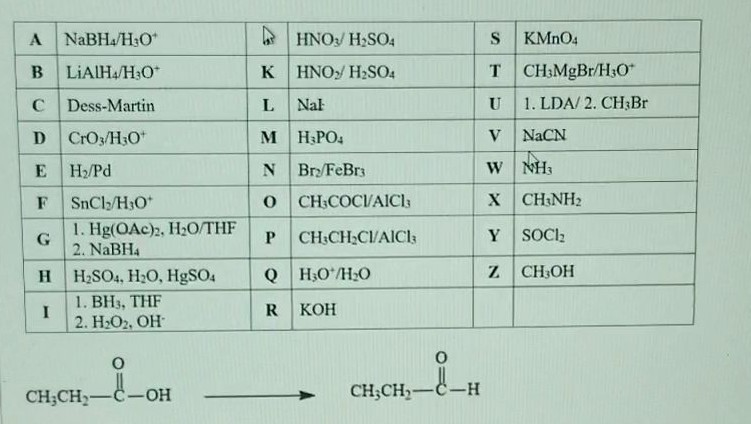 Solved A NaBH4/H:0 S KMnO4 HNO3 H2SO4 K HNO3 H2SO4 B | Chegg.com
