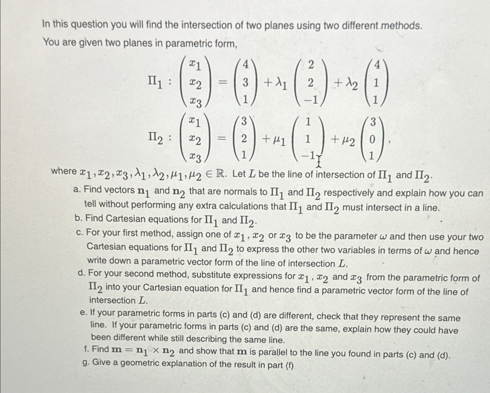 Solved In this question you will find the intersection of | Chegg.com