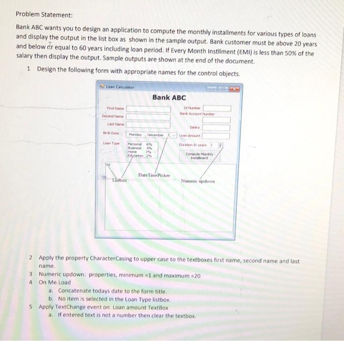 Solved Problem Statement: Bank ABC wants you to design an | Chegg.com