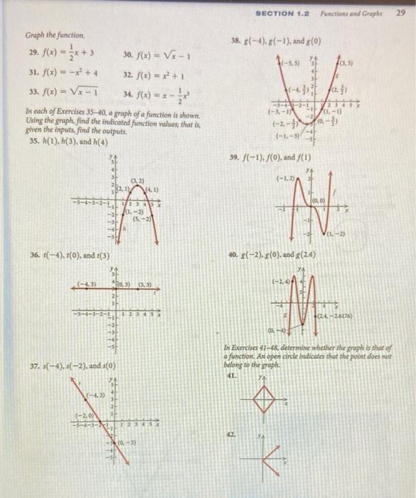 Solved SECTION 1.2 Functions and Graple 29 38. &(-4),8(-1), | Chegg.com