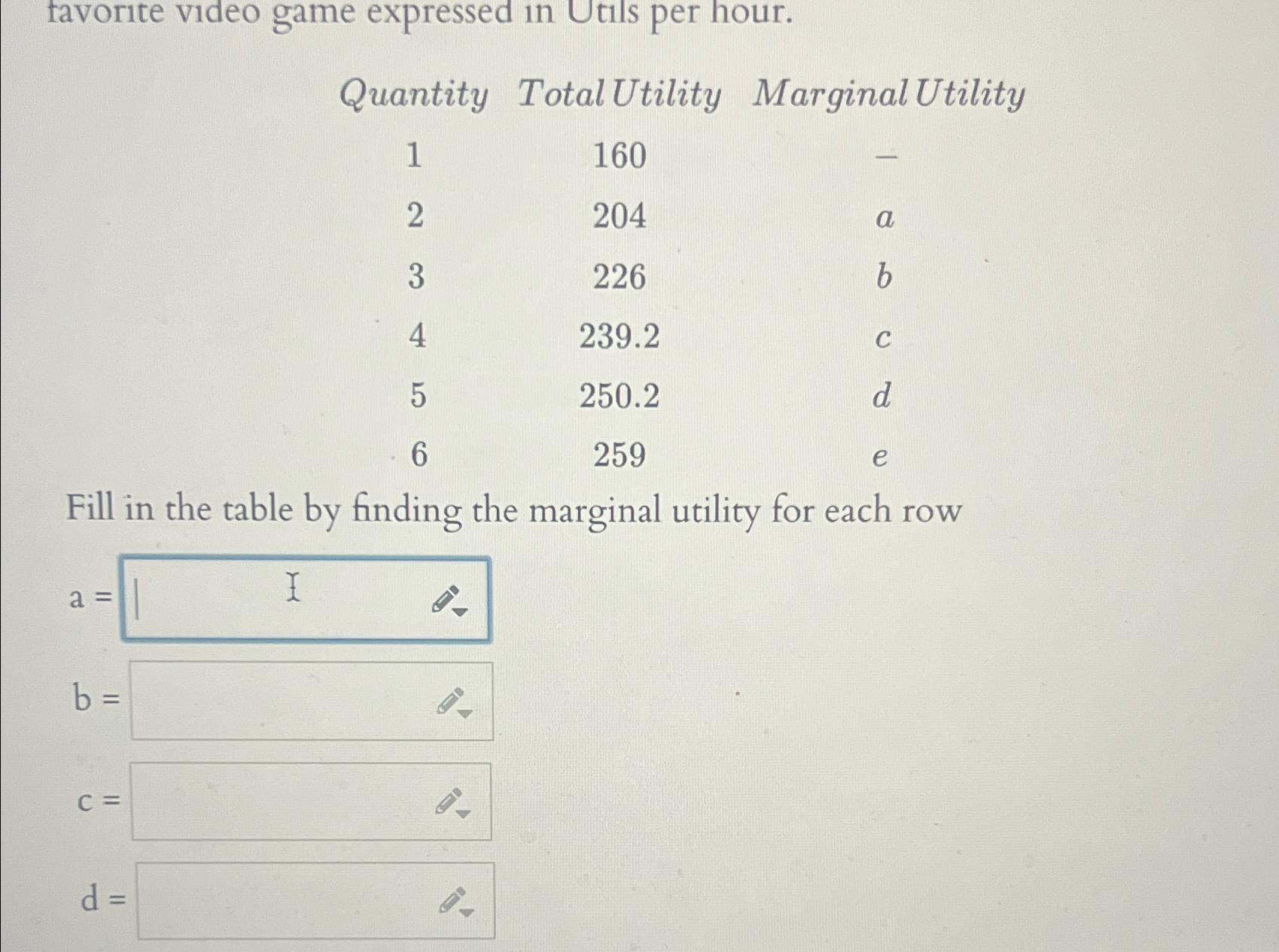 Solved favorite video game expressed in Utils per | Chegg.com