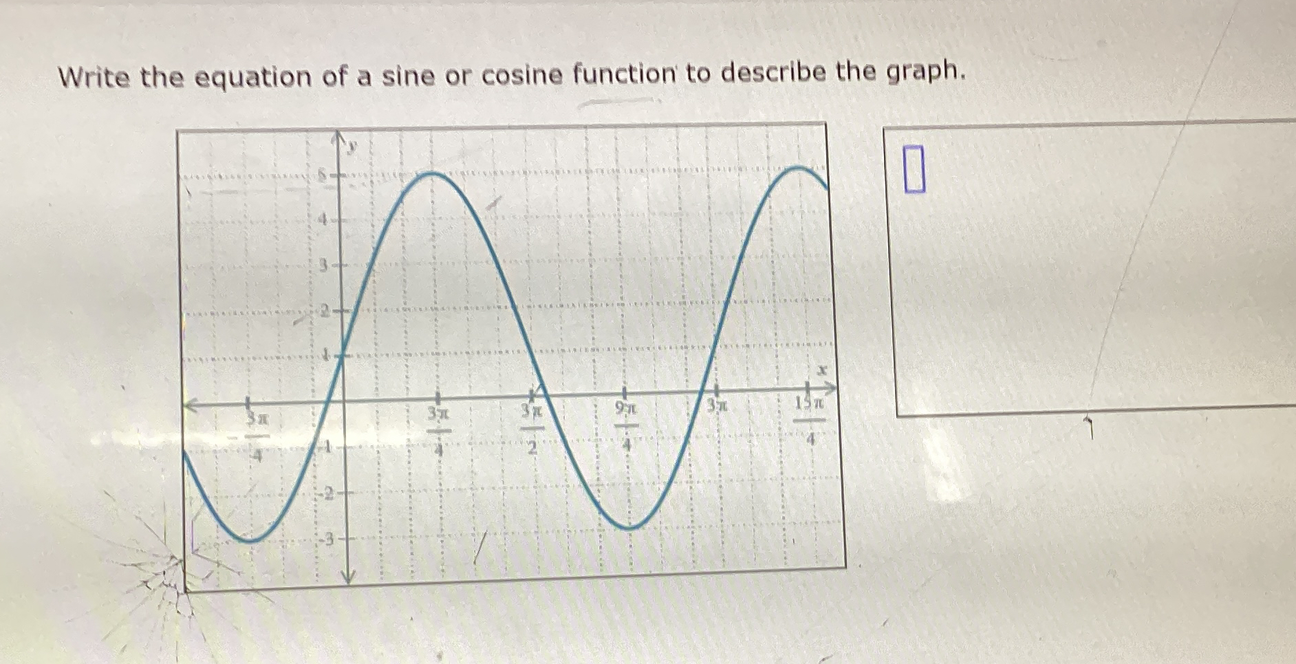 Solved Write the equation of a sine or cosine function to | Chegg.com
