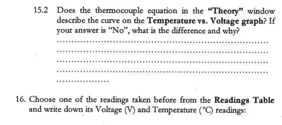 TC Temperature vs. TC Voltage Graph Data | Chegg.com