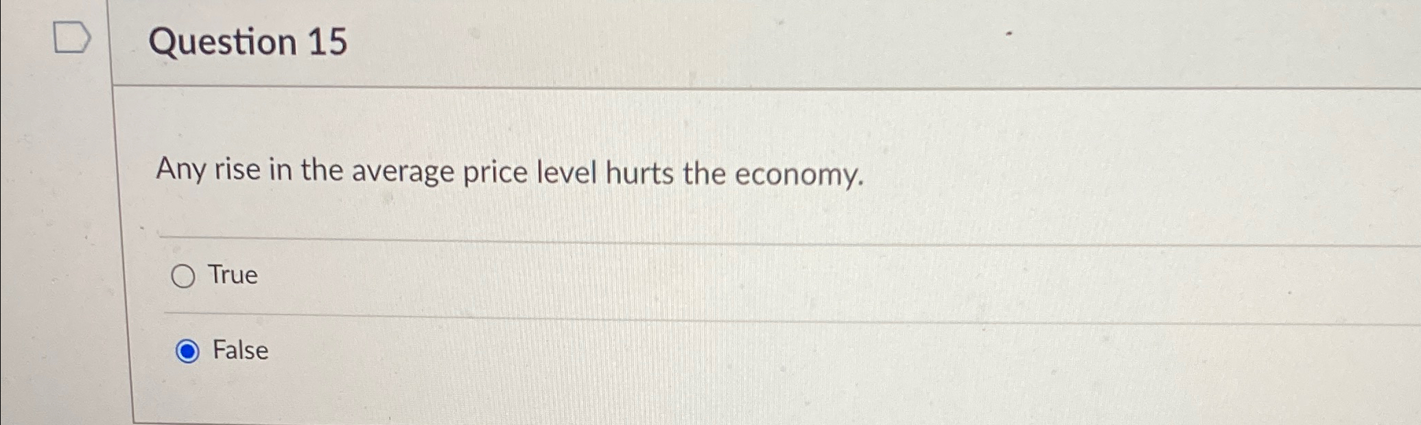 Solved Question 15Any rise in the average price level hurts | Chegg.com
