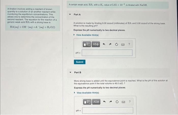 Solved Part B More strong base is added until the | Chegg.com