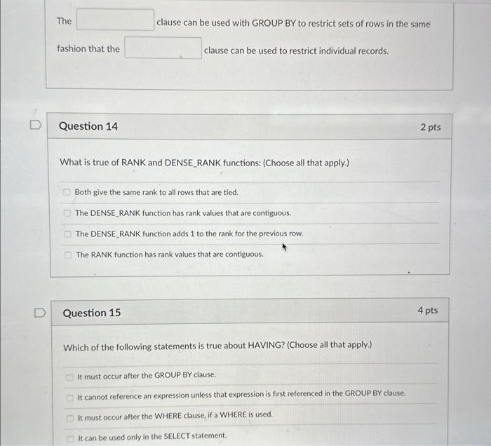 Solved The MIN and MAX functions can operate on date, | Chegg.com