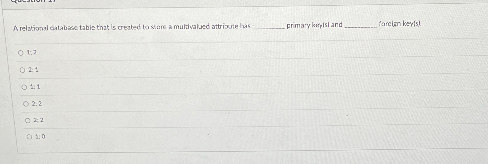 Solved A relational database table that is created to store | Chegg.com