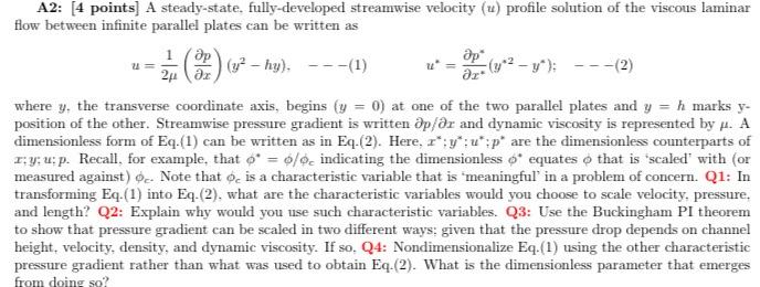Solved A steady-state, fully-developed streamwise velocity | Chegg.com