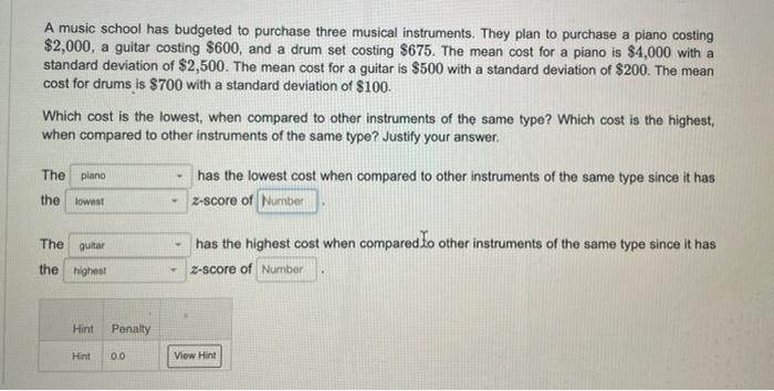 Solved A music school has budgeted to purchase three musical | Chegg.com