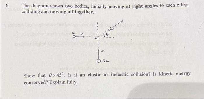 Solved The diagram shows two bodies, initially moving at | Chegg.com
