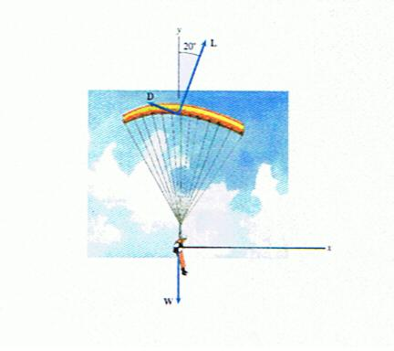 Solved The total weight of the man and parasail is w=230lb. | Chegg.com