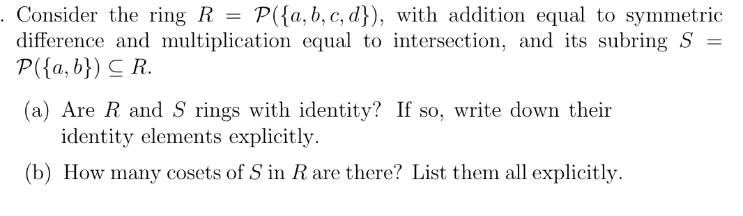 Solved Ring theory. Please can someone help with both parts | Chegg.com