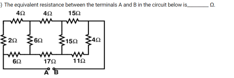 Solved The equivalent resistance between the terminals A and | Chegg.com