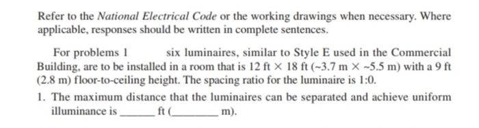 Solved Refer to the National Electrical Code or the working | Chegg.com