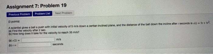 Solved Assignment 7 Problem 19 Previous Problem Problem 0116