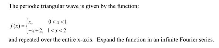 Solved The periodic triangular wave is given by the | Chegg.com