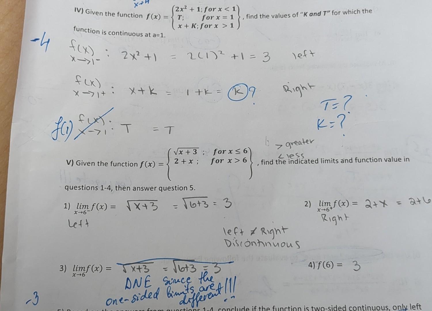 Solved IV) Given the function f(x)=⎩⎨⎧2x2+1; for x
