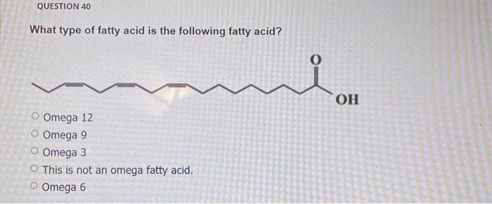 Solved What type of fatty acid is the following fatty acid? | Chegg.com