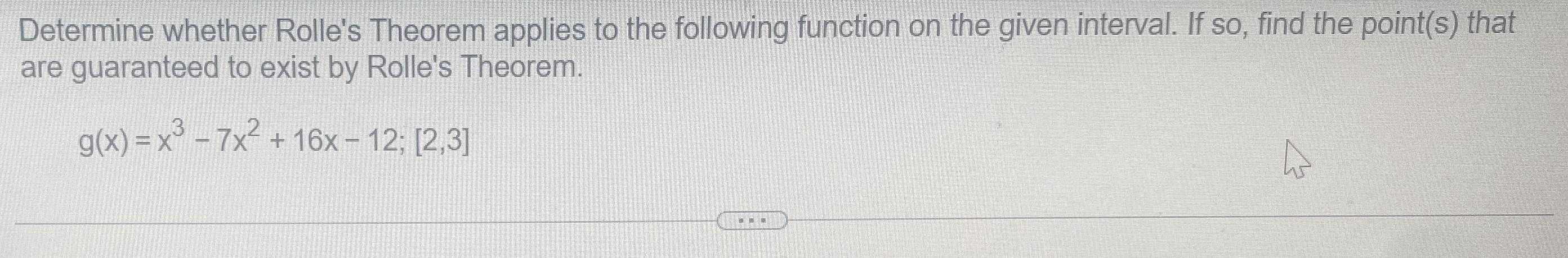 Solved Determine whether Rolle's Theorem applies to the | Chegg.com