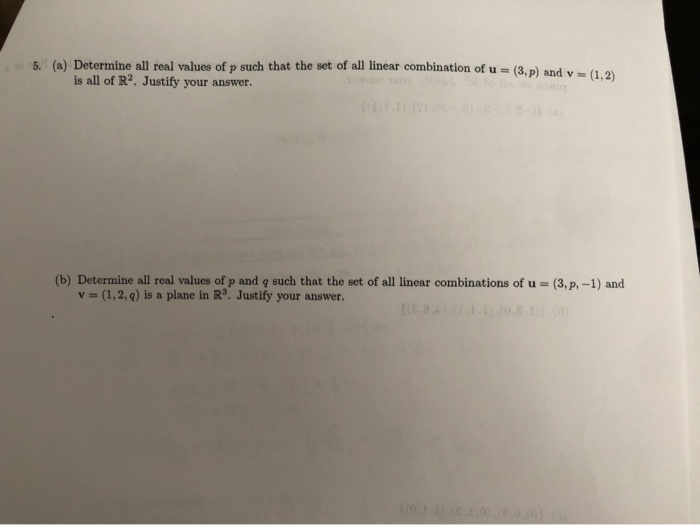 Solved 5. (a) Determine all real values of p such that the | Chegg.com