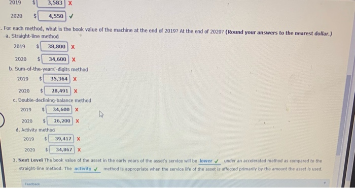 Solved 2019 $ 3,583 X 2020 $ 4,550 - For each method, what | Chegg.com