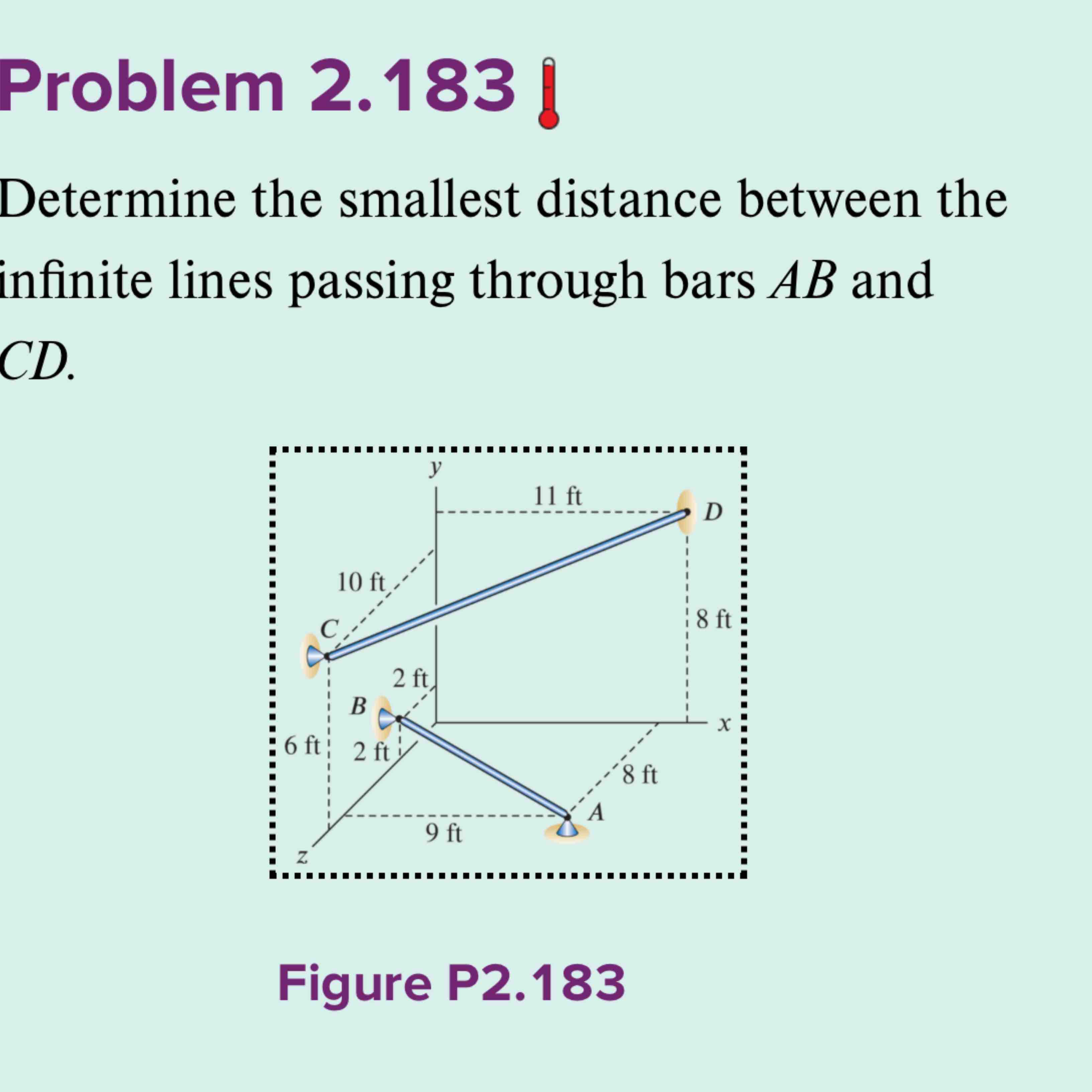 Solved Determine the smallest distance between the infinite | Chegg.com