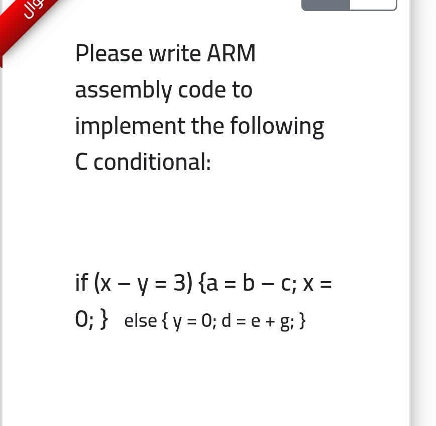 Solved وال Please Write Arm Assembly Code To Implement The 