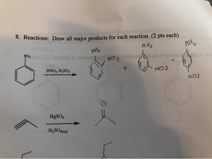 Solved 102 Aiga 8. Reactions: Draw all major products for | Chegg.com