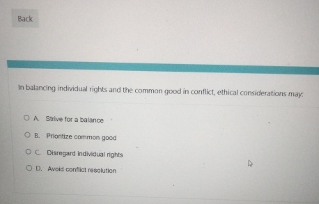 Solved BackIn balancing individual rights and the common | Chegg.com