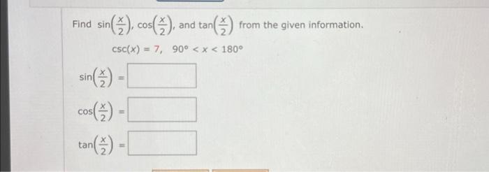 Solved Find sin(2x),cos(2x), and tan(2x) from the given | Chegg.com