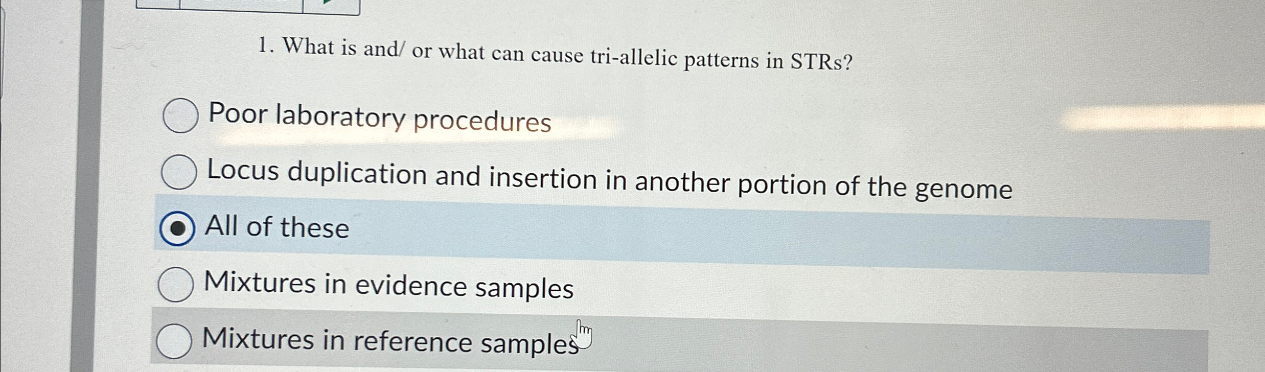 Solved What is and/ ﻿or what can cause tri-allelic patterns | Chegg.com