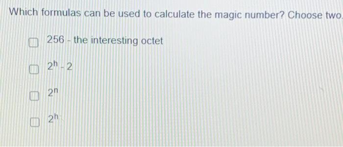 Solved Which formulas can be used to calculate the magic | Chegg.com