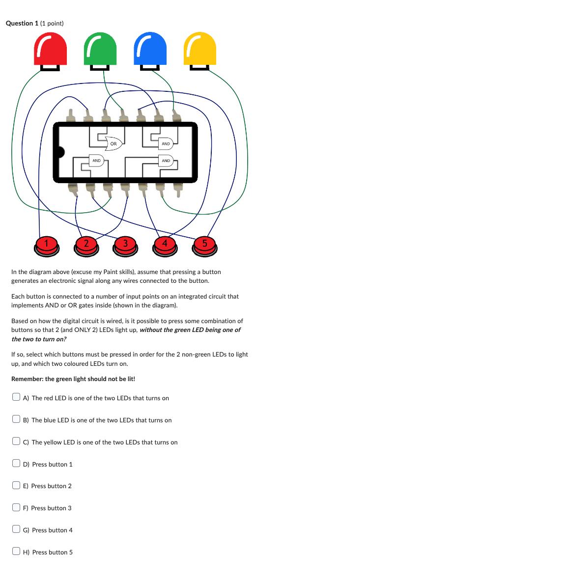 Solved In the diagram assume that pressing a button | Chegg.com
