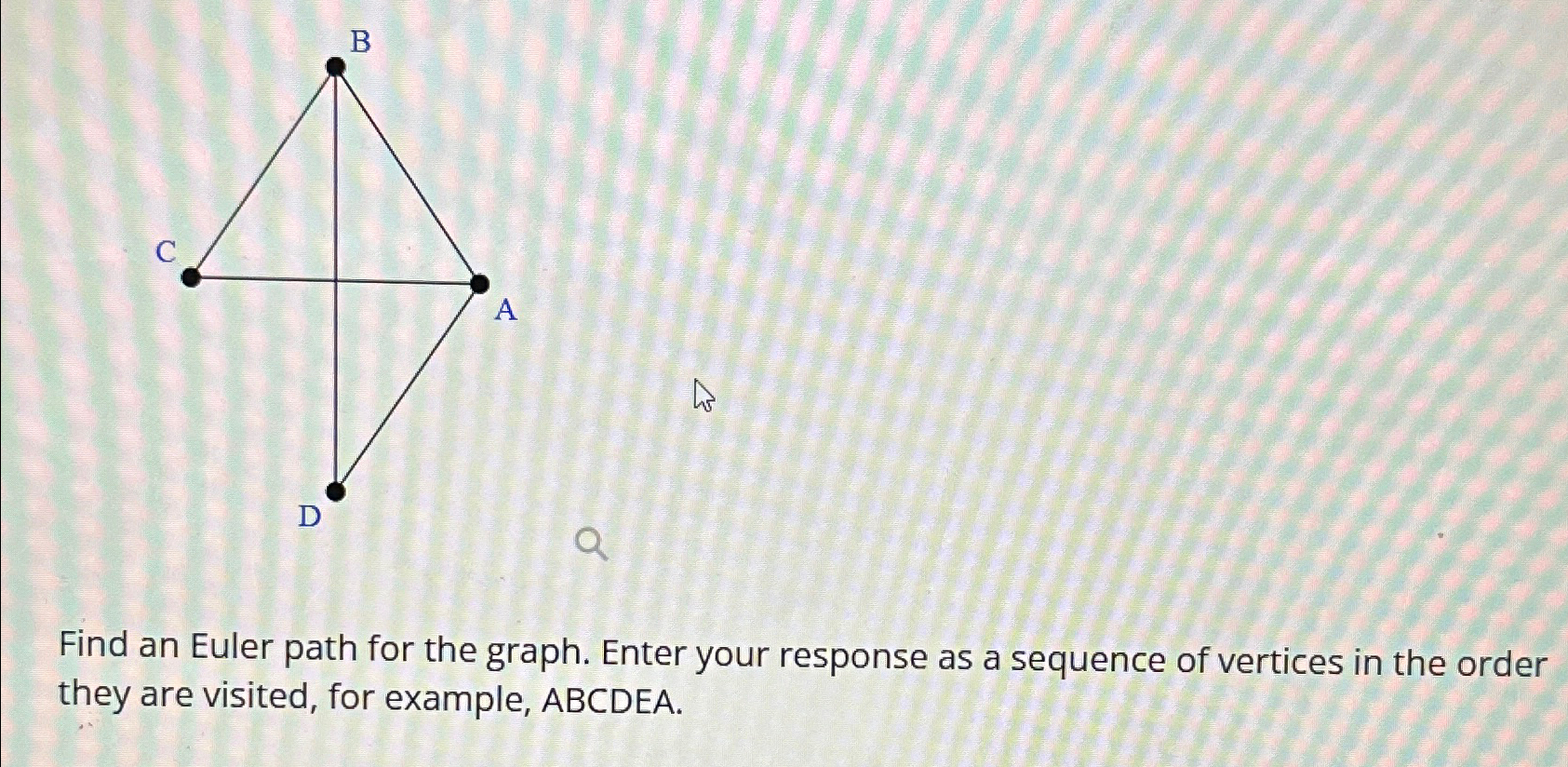 Find an Euler path for the graph. Enter your response | Chegg.com