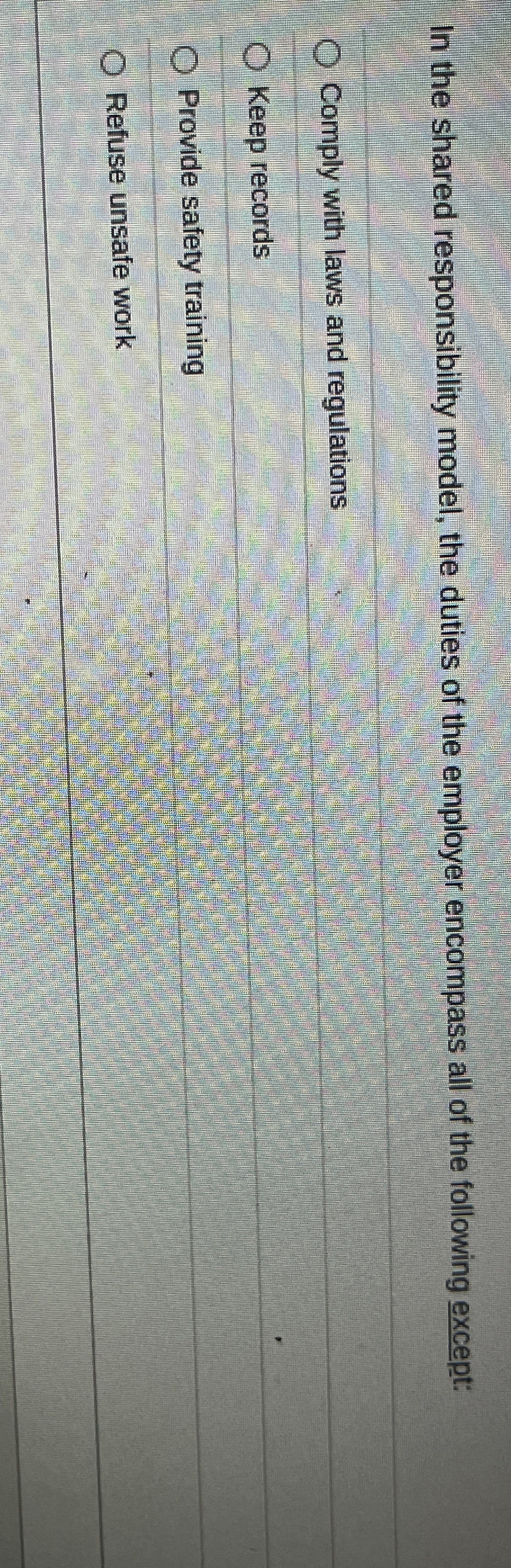 Solved In the shared responsibility model, the duties of the | Chegg.com