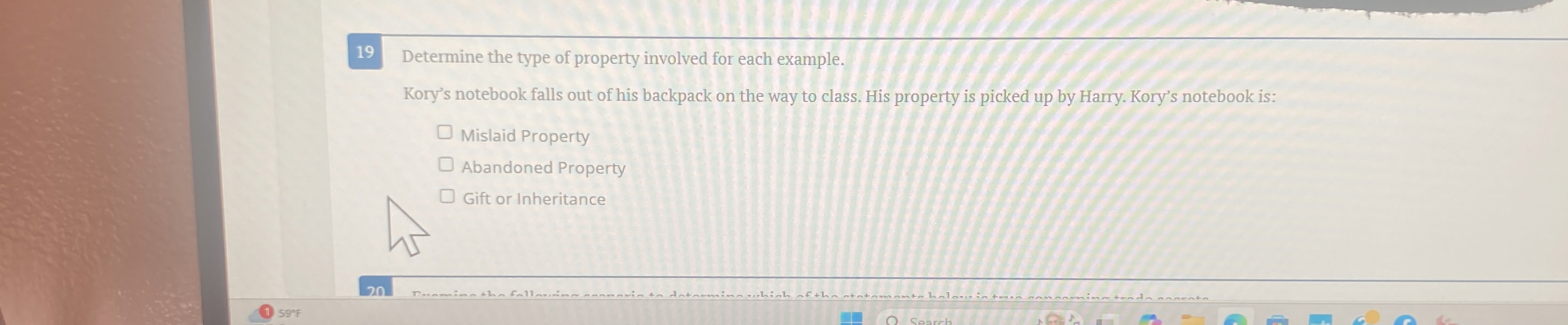 Solved 19Determine the type of property involved for each | Chegg.com