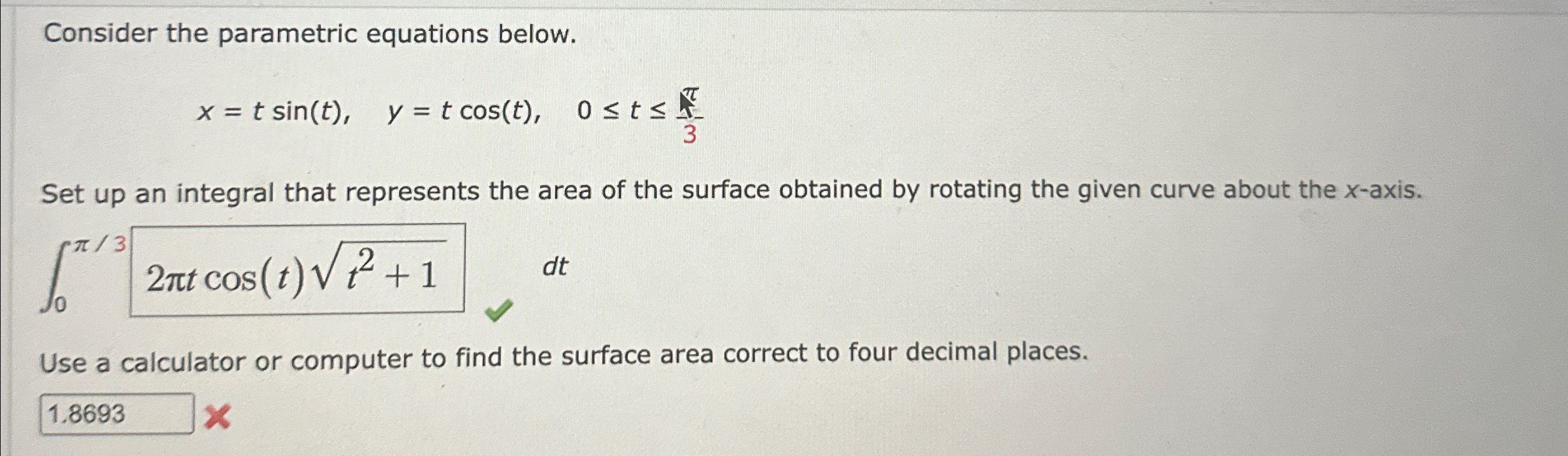 Solved Consider the parametric equations | Chegg.com