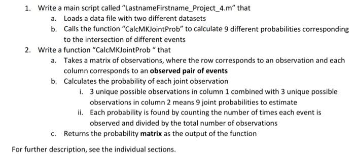 Solved 1 Write A Main Script Called